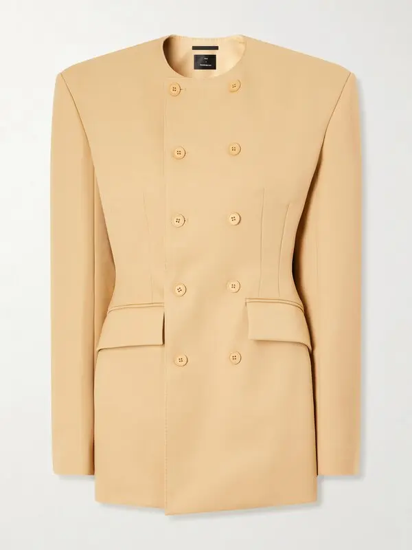 Wardrobe.NYC Double-breasted Twill Mini Dress - Neutrals