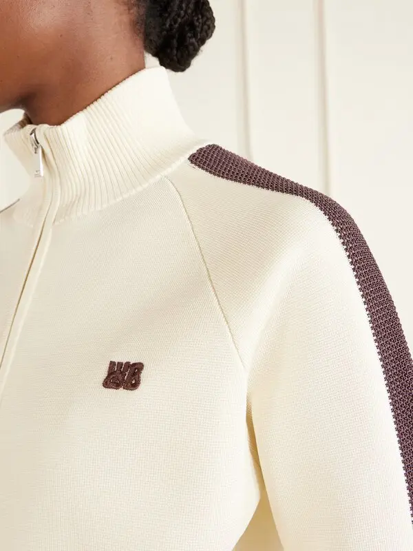 WALES BONNER Tide Logo Embroidered Knitted Track Jacket