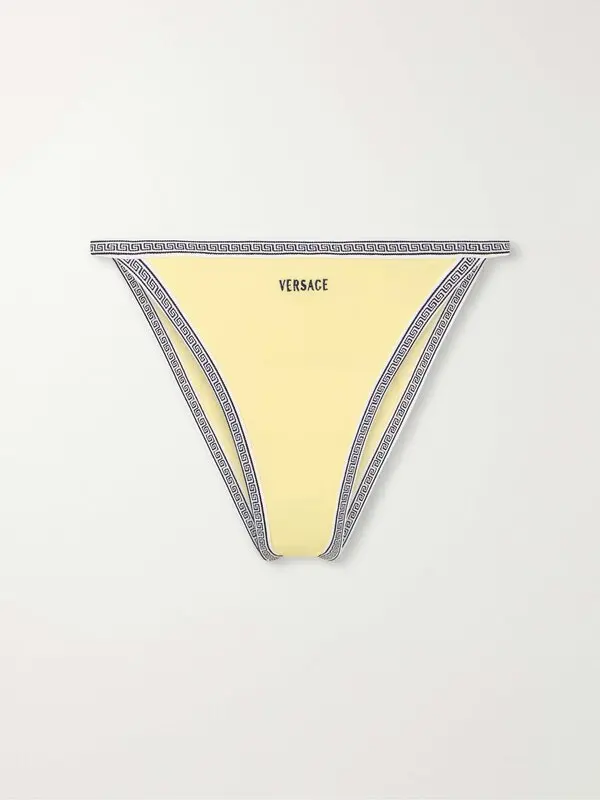 Versace Greca-printed Bikini Bottom - Yellow