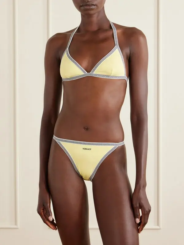 Versace Greca-print Bikini Bottom - Yellow
