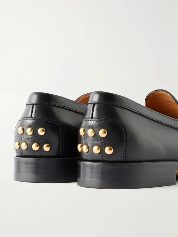 TOD'S Logo-debossed Studded Leather Loafers