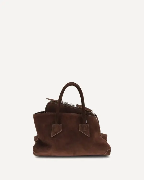 Attico La Passeggiata Mini Suede Handbag - Brown