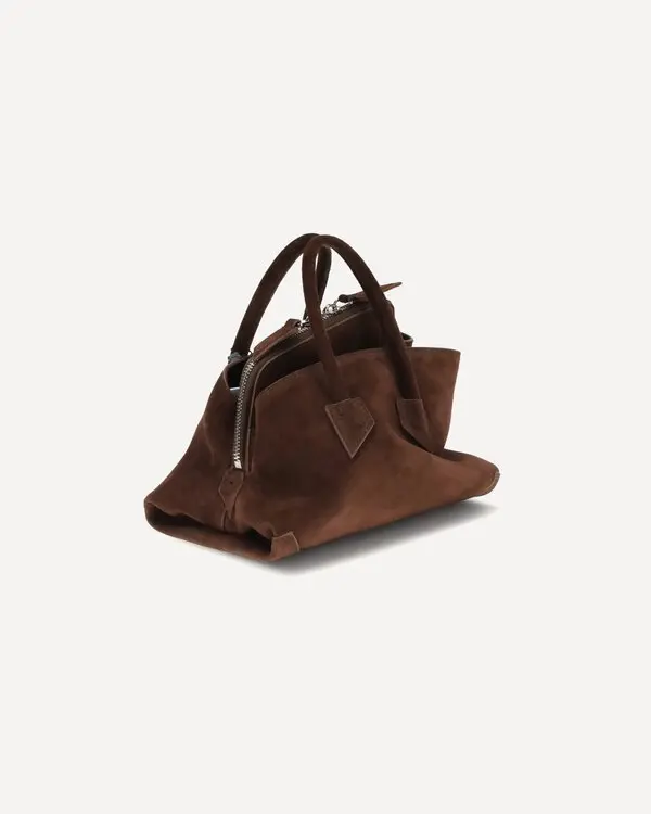 Attico La Passeggiata Mini Suede Handbag - Brown