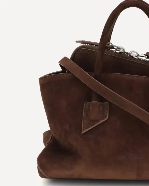 Attico La Passeggiata Mini Suede Handbag - Brown