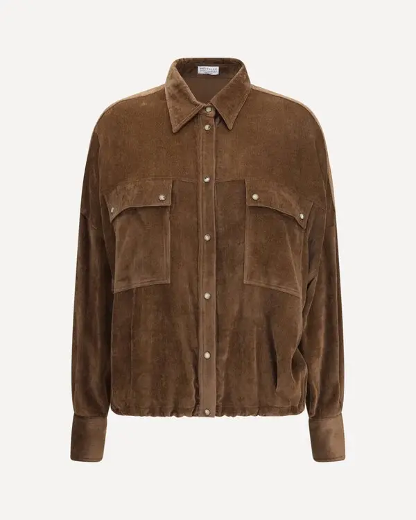 Brunello Cucinelli Corduroy Shirt Feale - Brown