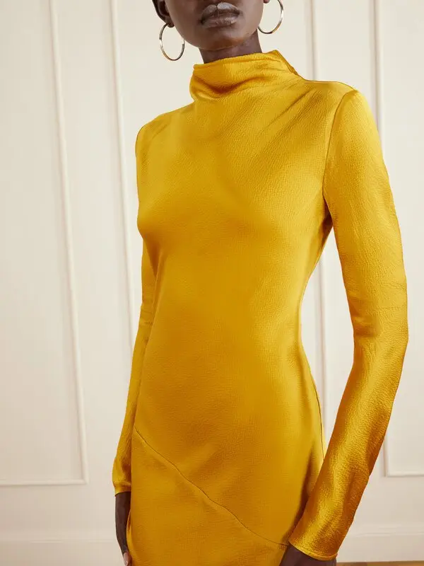 Tove Gio Open-back Silk-cloqué Maxi Dress - Yellow