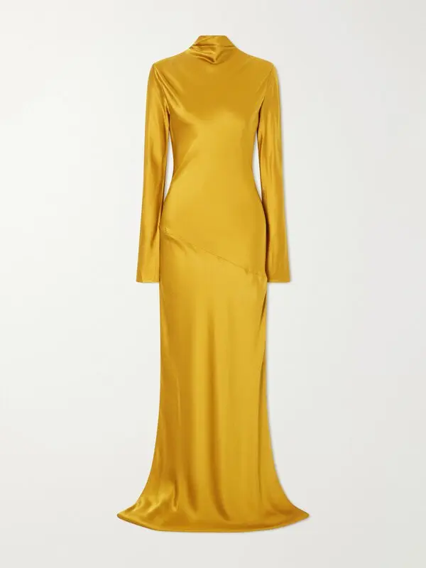 Tove Gio Open-back Silk-cloqué Maxi Dress - Yellow