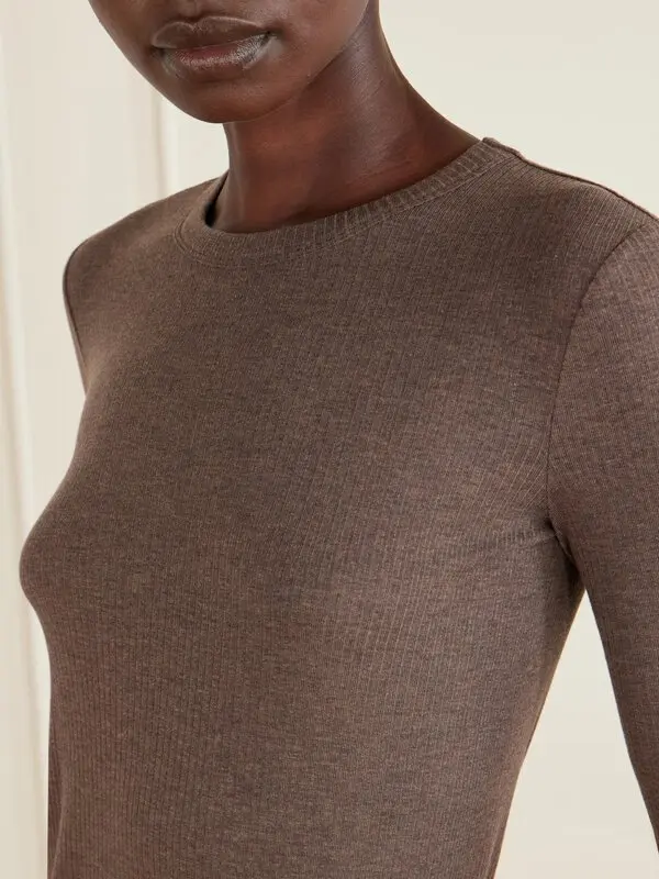 Max Mara Ribbed Jersey T-shirt - Brown