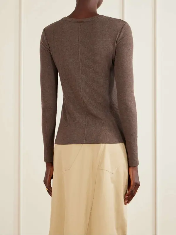 Max Mara Salmone Ribbed Jersey T-shirt