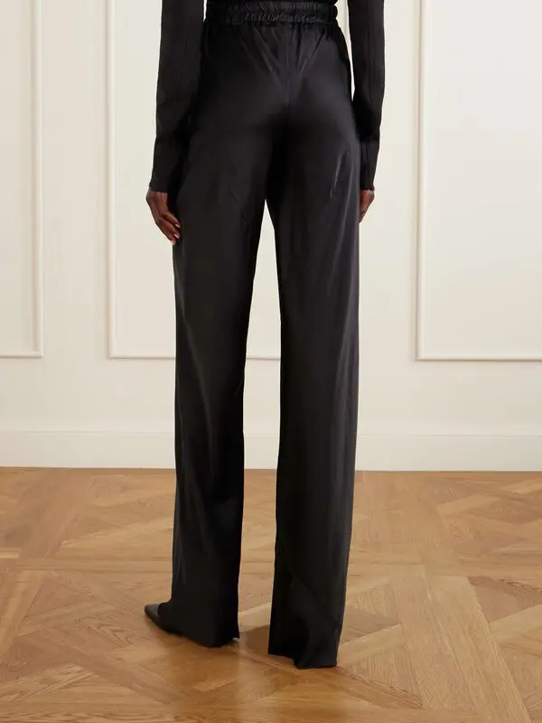 Rick Owens Charmeuse Wide-leg Drawstring Pants