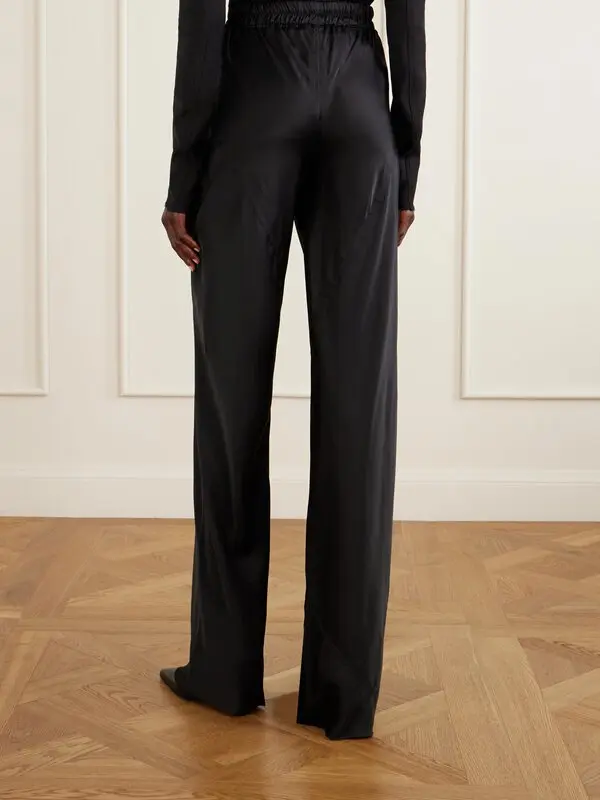 Rick Owens Charmeuse Wide-leg Drawstring Pants - Black
