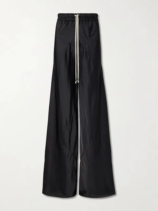 Rick Owens Charmeuse Wide-leg Drawstring Pants - Black