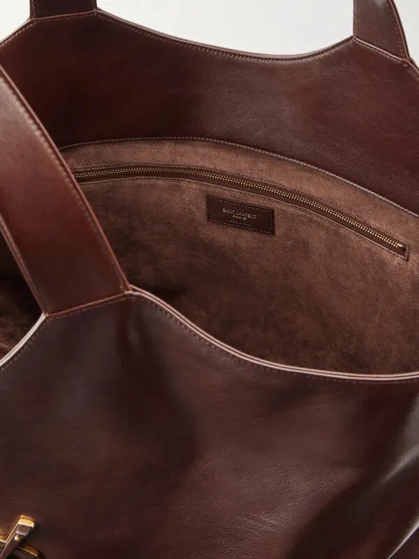 Saint Laurent Icare Maxi Suede Tote - Brown