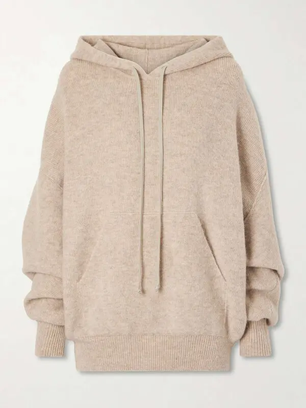 Rick Owens Hun Wool-blend Hoodie - Beige
