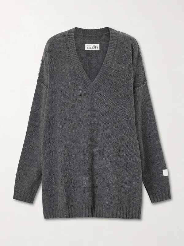MAISON MARGIELA Oversized Wool And Alpaca-blend Sweater - Gray