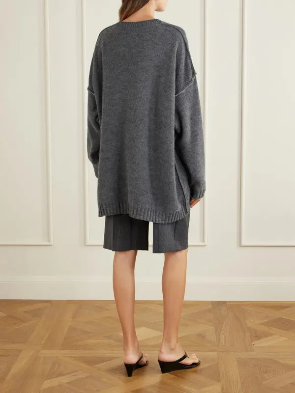 MAISON MARGIELA Oversized Wool And Alpaca-blend V-neck Sweater