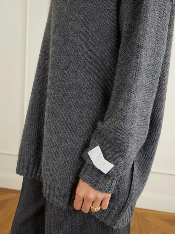 MAISON MARGIELA Oversized Wool And Alpaca-blend V-neck Sweater