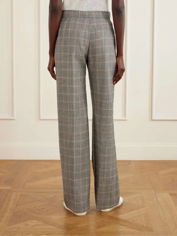 Stella McCartney Checked Wool Straight-leg Pants