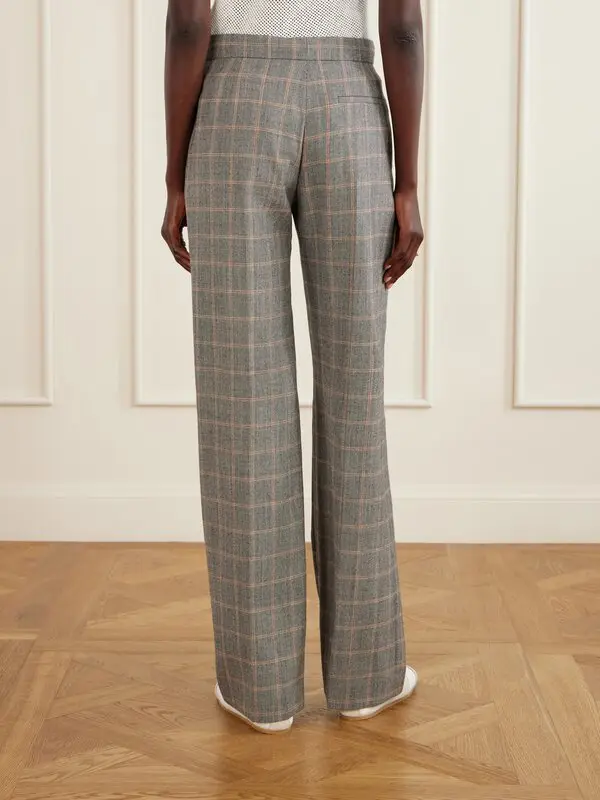 Stella McCartney Checked Wool Straight-leg Pants