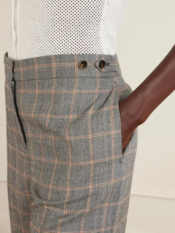 Stella McCartney Checked Wool Straight-leg Pants