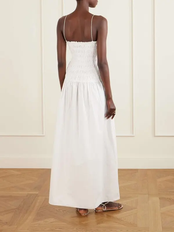 Matteau Shirred Organic Cotton Midi Dress