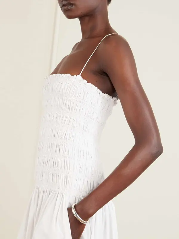 Matteau Shirred Organic Cotton Midi Dress
