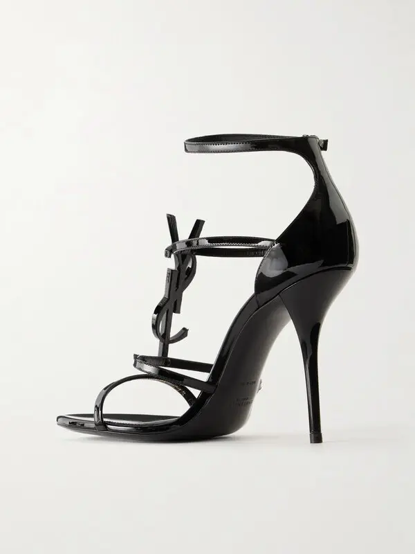 Saint Laurent Cassandra 100 Patent Leather Sandals