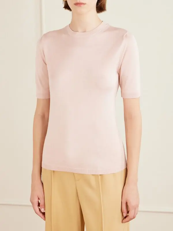Max Mara Maceti Cashmere And Silk-blend Sweater - Blush