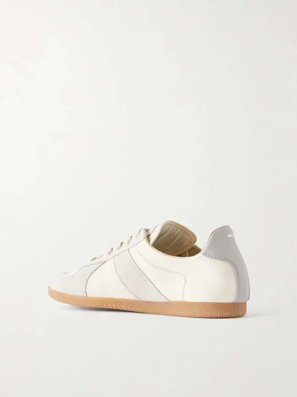 MAISON MARGIELA Replica Suede-trimmed Textured-leather Sneakers