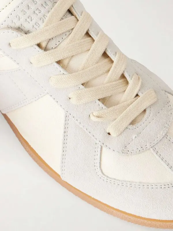 MAISON MARGIELA Replica Suede-trimmed Textured-leather Sneakers