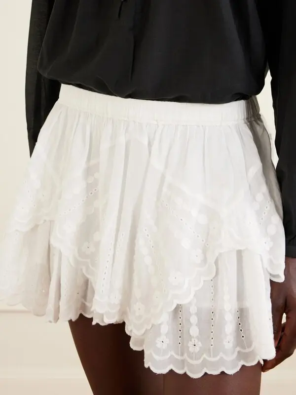 MARANT ETOILE Layale Broderie Anglaise Cotton Shorts
