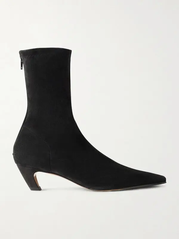 Khaite Arizona Suede Ankle Boots - Black
