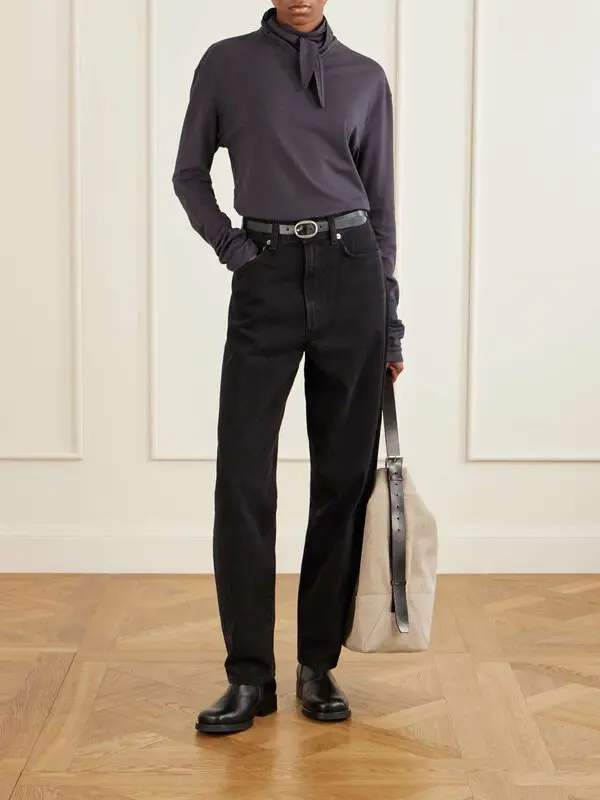LEMAIRE Tie-detailed Cotton-jersey Blouse