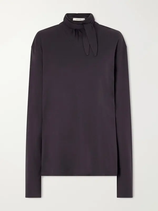 LEMAIRE Tie-detailed Cotton-jersey Blouse