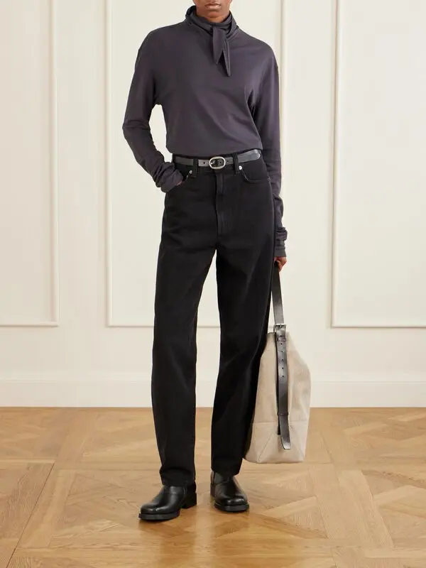 LEMAIRE Tie-detailed Cotton-jersey Blouse