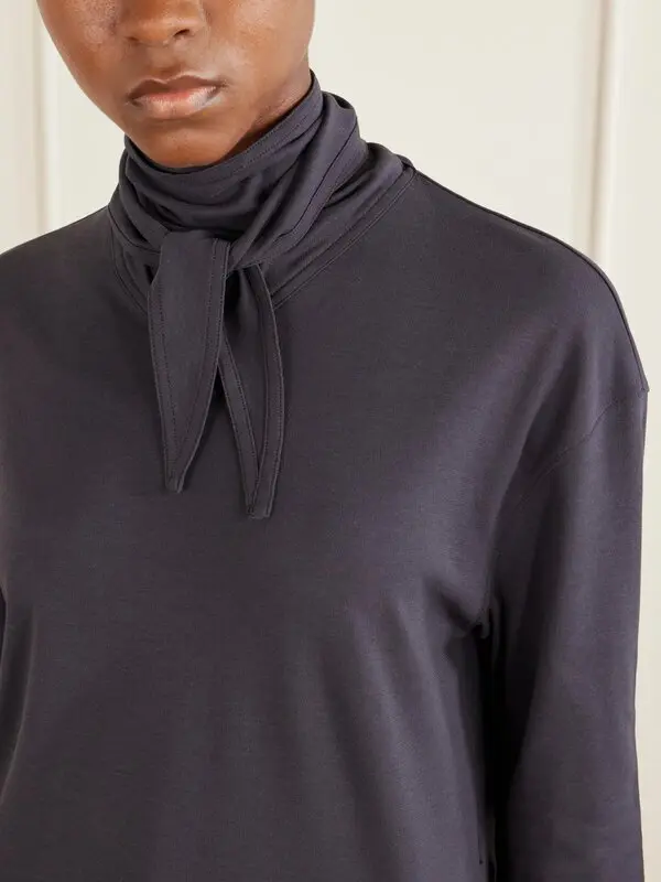 LEMAIRE Tie-detailed Cotton-jersey Blouse