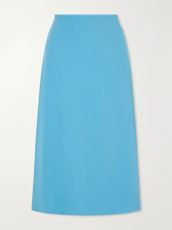 JIL SANDER Crepe Midi Skirt - Blue