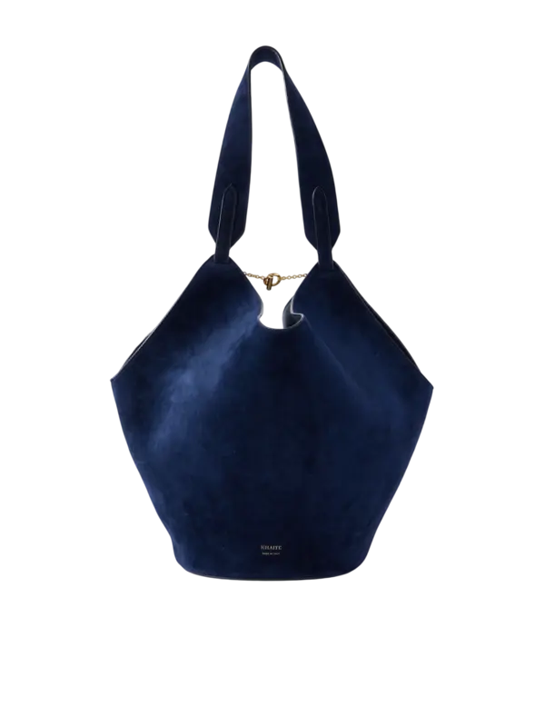 Khaite Lotus Suede Shoulder Bag - Blue