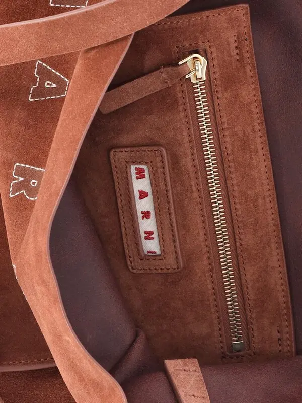 Marni Suede Logo Tote Bag