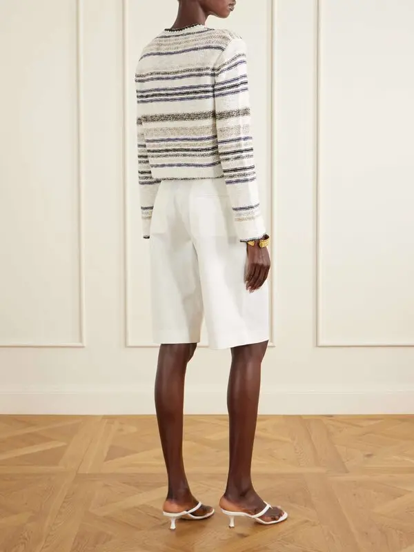 JAMES PERSE Striped Knitted Cotton-blend Sweater