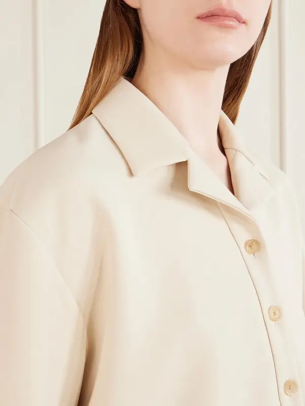 Khaite Loucin Naia-blend Crepe T-shirt - Neutrals