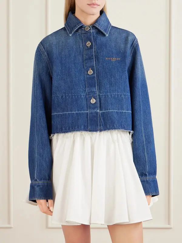 Givenchy Distressed Raw Edge Denim Jacket