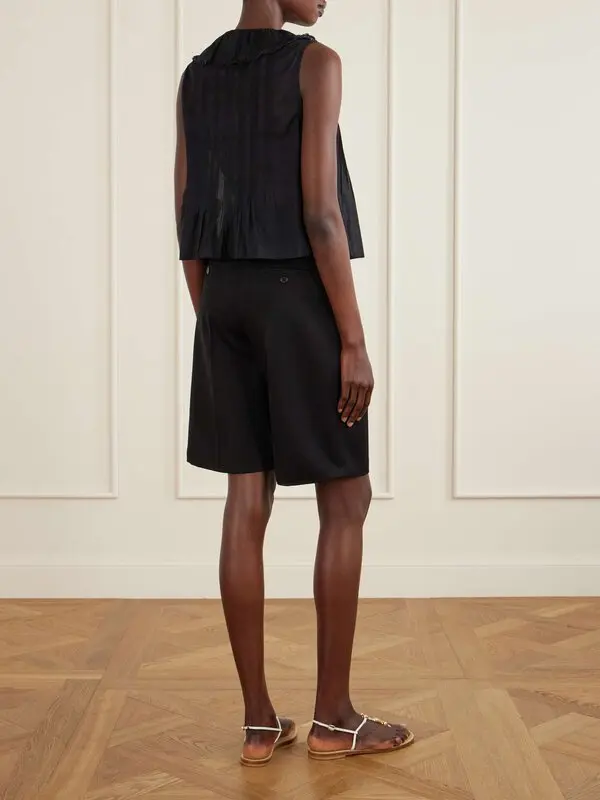 DÔEN Hilda Ruffled Embroidered Organic Cotton Top