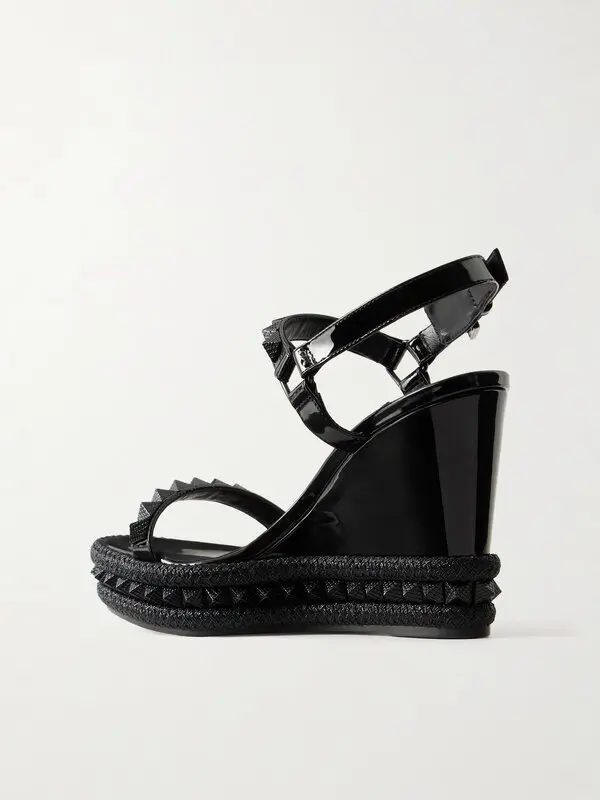 CHRISTIAN LOUBOUTIN Pyraclou 110 Studded Leather Wedge Sandals
