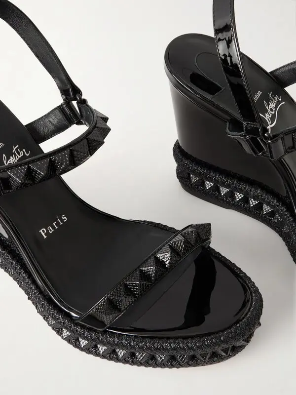 CHRISTIAN LOUBOUTIN Pyraclou 110 Studded Leather Wedge Sandals