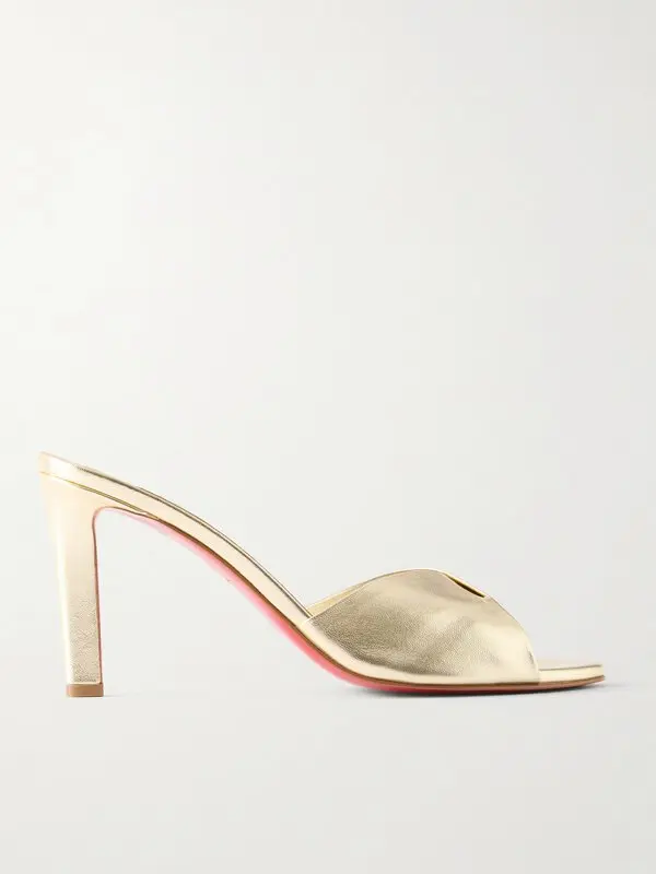 CHRISTIAN LOUBOUTIN Metallic Leather Fanny 85 Sandals - Gold