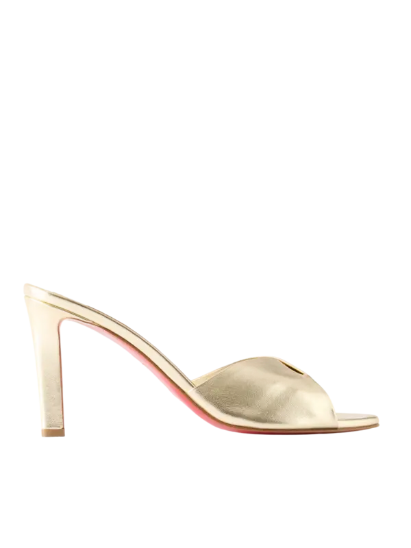 CHRISTIAN LOUBOUTIN Metallic Leather Fanny 85 Sandals - Gold