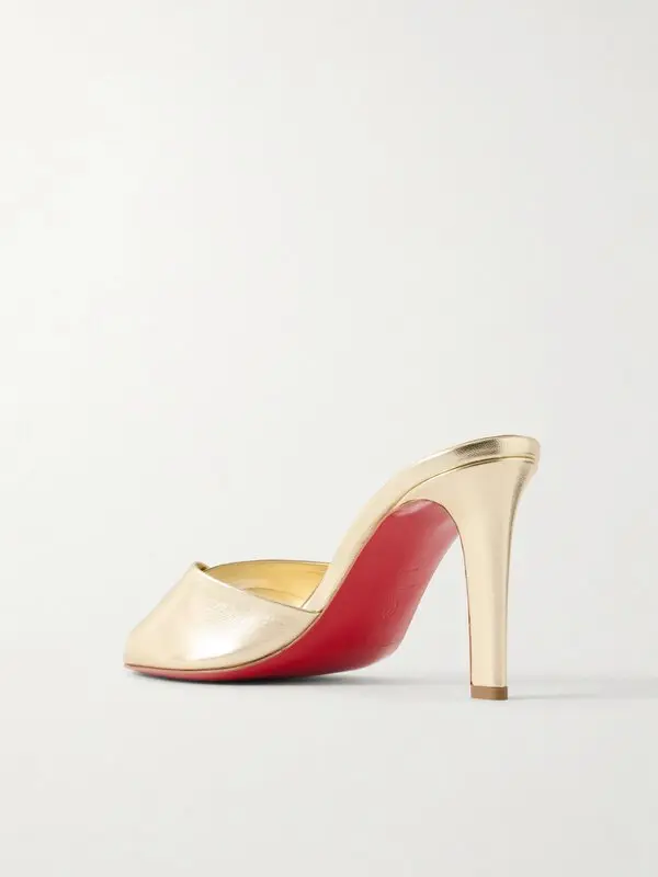 CHRISTIAN LOUBOUTIN Metallic Leather Fanny 85 Sandals - Gold