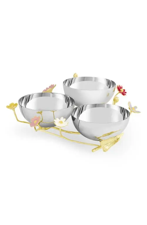 Michael Aram Wildflower Triple Dish - Silver Multi