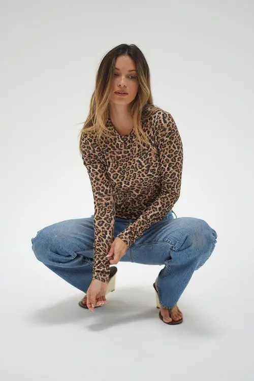 Lna Dalston Ribbed Cropped Long Sleeve